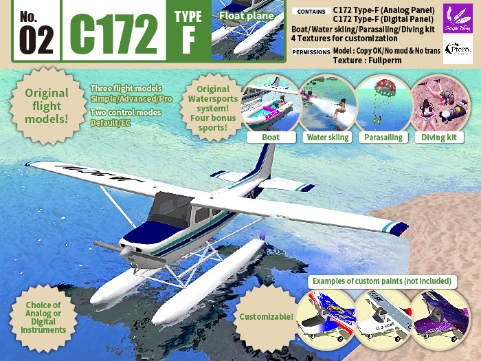 Second Life Marketplace - Purple Wing Cessna C172 Type-F