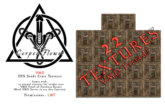 Second Life Marketplace - [CF] VMD DFS Seeds Crate Textures Pack Box