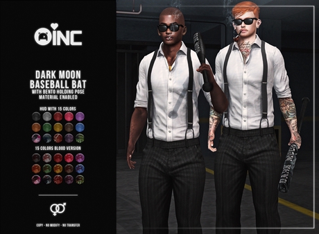 Second Life Marketplace - Oinc - Dark Moom Baseball Bat {ADD}