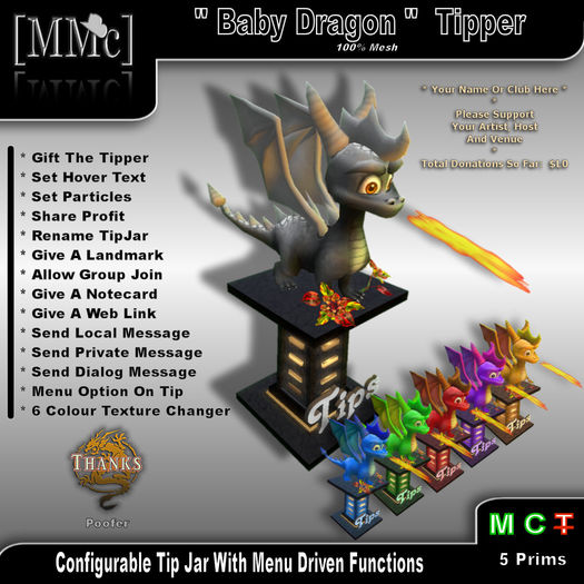 Second Life Marketplace - [MMc] Baby Dragon Tipper