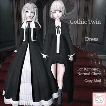 Second Life Marketplace - Kemono Clothes , fuayu Gothic Twin Dress