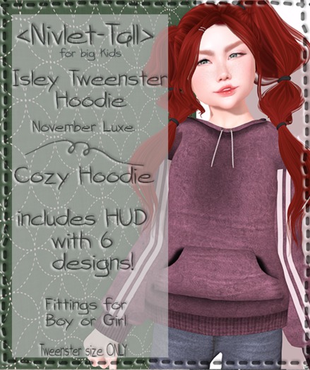 Second Life Marketplace - Isley Tweenster Hoodie - November Luxe