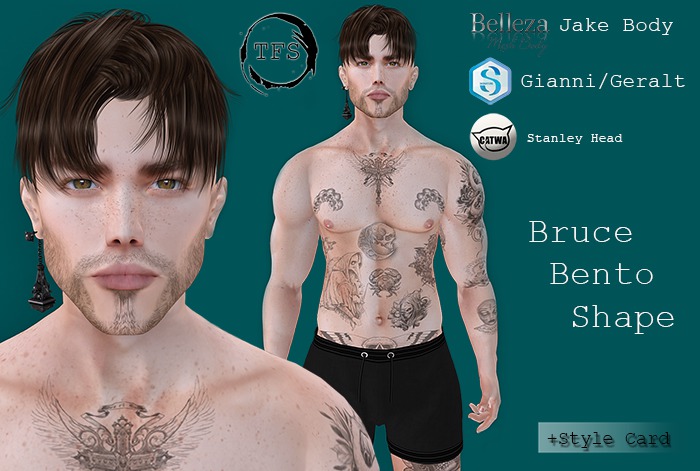 Second Life Marketplace - TFS - Bruce Bento Shape Catwa Head Stanley