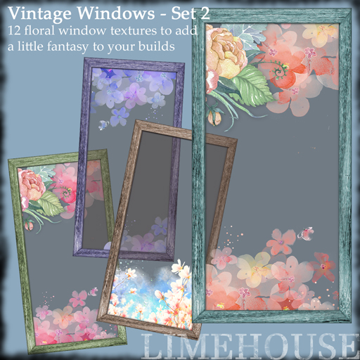 Second Life Marketplace - Vintage windows set 2 boxed