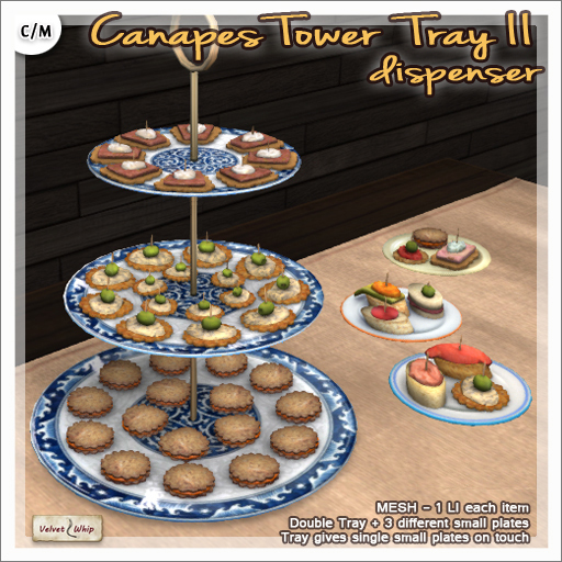 Second Life Marketplace - [V/W] Canapes Tower Tray II (dispenser ...