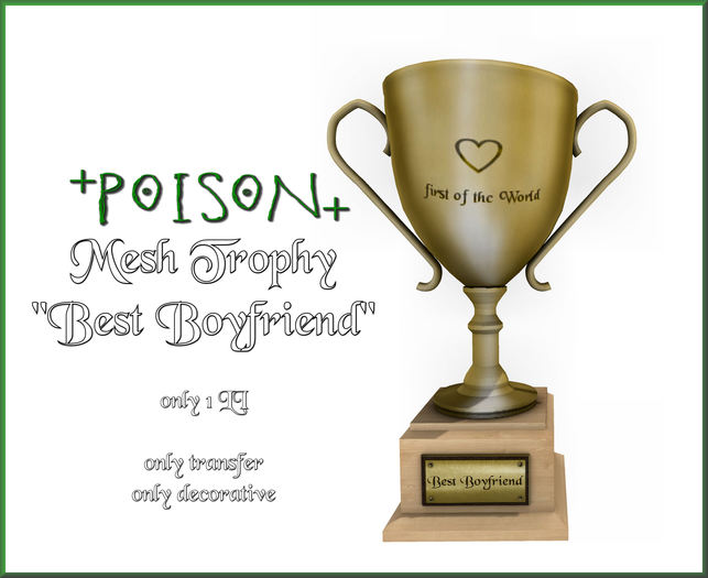 Second Life Marketplace - +Poison+ Trophy Gold Best Boyfriend