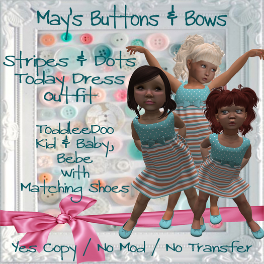 Second Life Marketplace - MBB * Stripes & Dots Today Dress Outfit (TD&Bebe)
