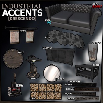 Second Life Marketplace - [Kres] Industrial Accents - Step Sign - White