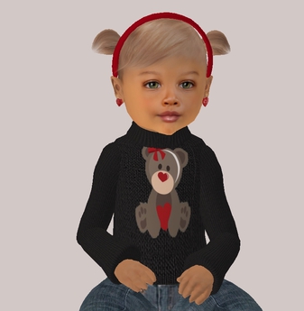 Second Life Marketplace - *LL*Black Sweater Bear Heart