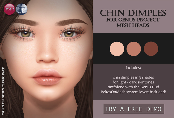 Second Life Marketplace - Izzie's - Chin Dimples (Genus Project ...