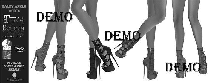 Second Life Marketplace - Smoke Fashion-Haley Ankle Boots FP-Demo