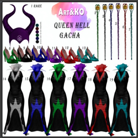 Second Life Marketplace - 18 Art&KO - Queen hell GACHA - Red dress ...