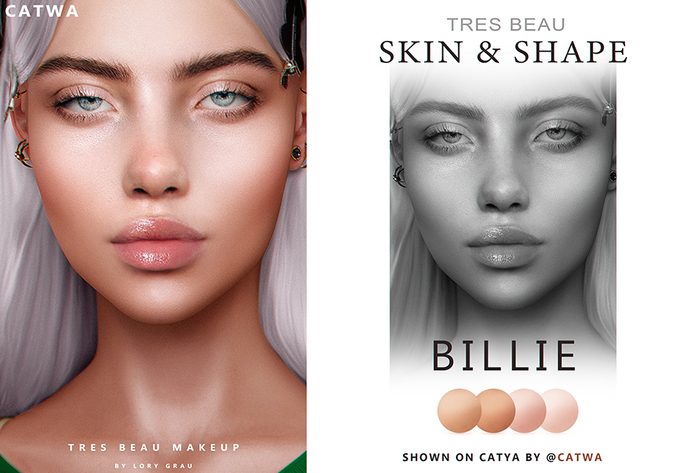 Second Life Marketplace - TRES BEAU MAKEUP CATWA BILLIE (FATPACK)