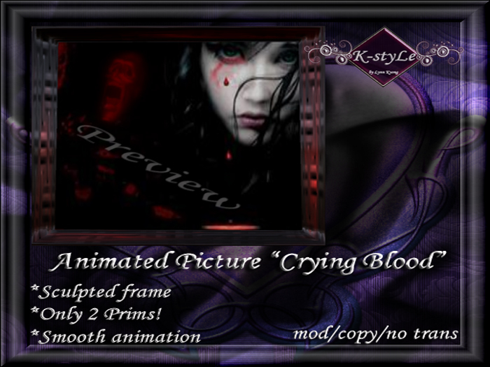 Second Life Marketplace - **Halloween Art** Crying Blood animated
