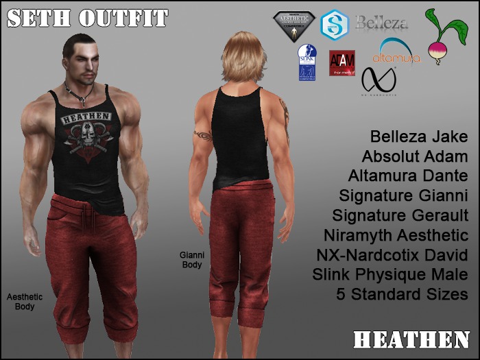 Second Life Marketplace - .R. Seth Heathen Casual Outfit for aesthetic ...