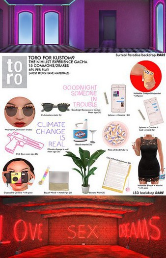 Second Life Marketplace - Toro. L$D backdrop RARE
