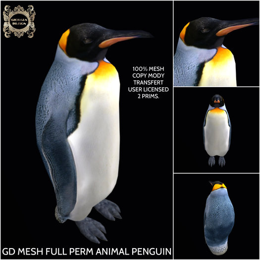 Second Life Marketplace - GD MESH FULL PERM ANIMAL PENGUIN