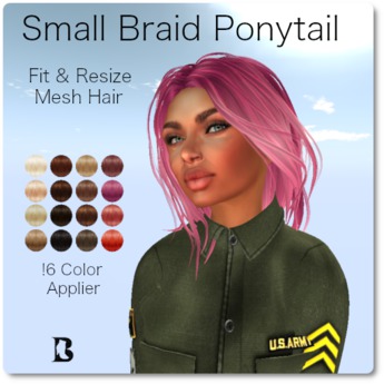 Second Life Marketplace - Blackburns Small Braid Ponytail Fit & Resize DEMO