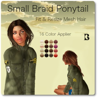 Second Life Marketplace - Blackburns Small Braid Ponytail Fit & Resize DEMO