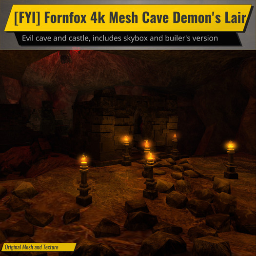 Second Life Marketplace - [FYI] Fornfox 4k Mesh Cave Demon's Lair ...