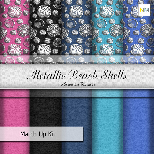 Second Life Marketplace - Metallic Beach Shells Matchup Kit 10 Seamless ...