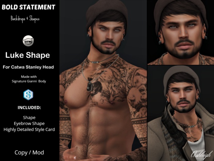 Second Life Marketplace - LUKE Male Shape by Bold Statement