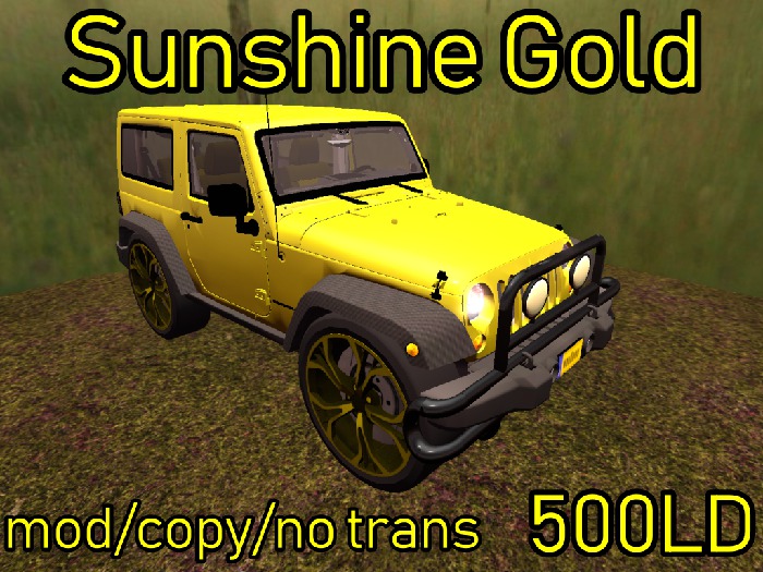 Second Life Marketplace - Sunshine Gold jeep Soulless Motors