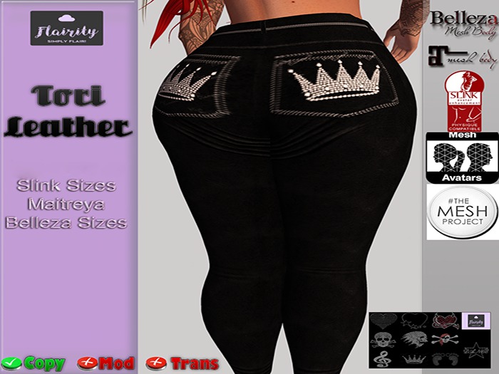 Second Life Marketplace - ..::Flairity::.. Tori Leggings DEMO