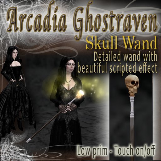 Second Life Marketplace - Skull Wand - Halloween,Witches/Wizards/Magic ...