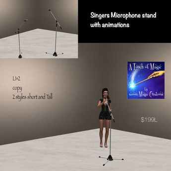 Second Life Marketplace - Singers Microphone stand animated-crate