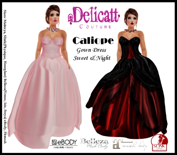 Second Life Marketplace - Delicatt: Caliope Gown DEMO