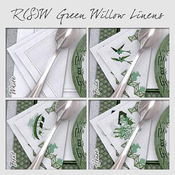 Second Life Marketplace - R(S)W Tea Pot Set - Green Willow