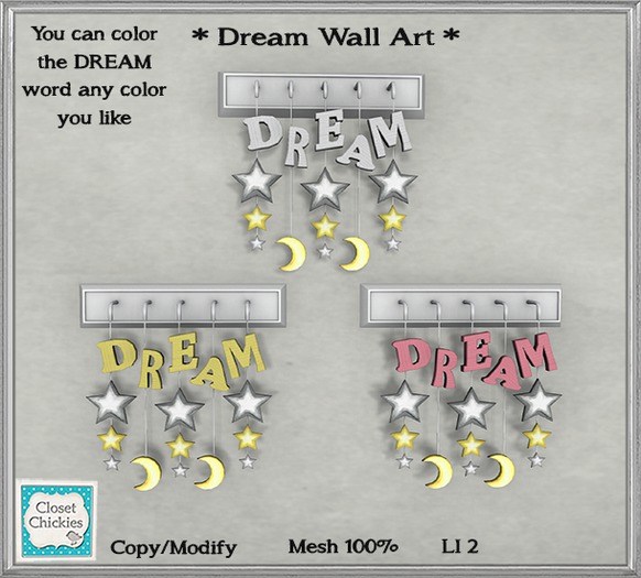 Second Life Marketplace - *CC* DREAM Art (WEAR+click)