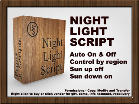 Second Life Marketplace - Prims & Scripts Night Light Script