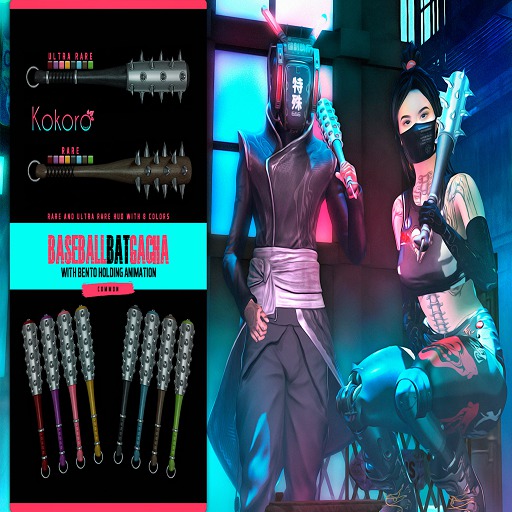 Second Life Marketplace - Kokoro Poses - Baseball Bat #ORANGE