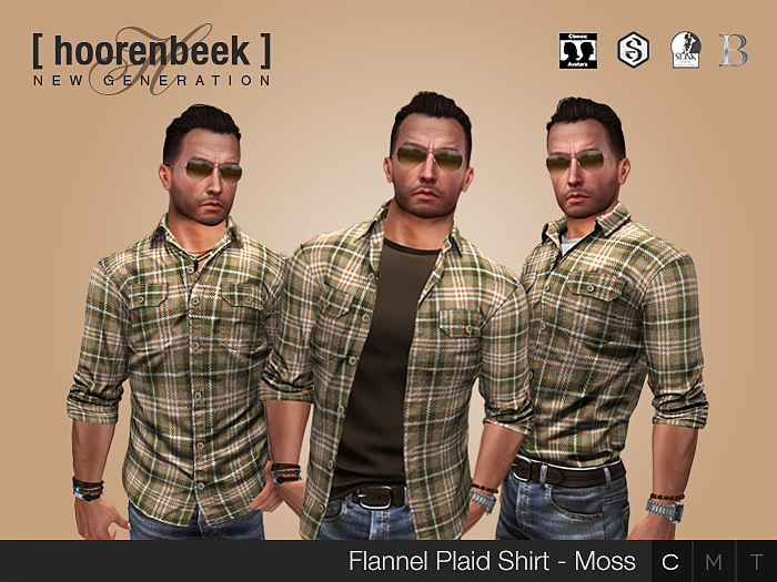 Second Life Marketplace - Flannel Plaid Shirt - Moss - Signature ...