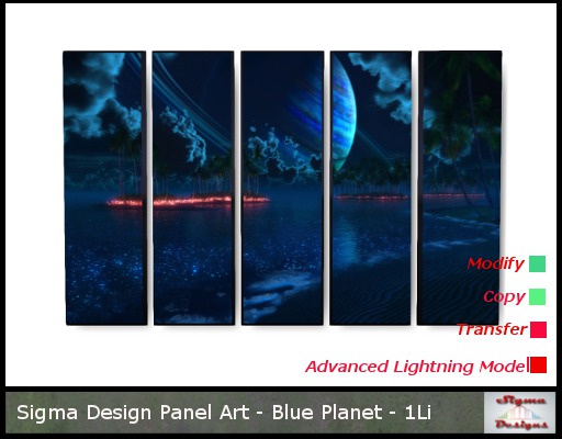 Second Life Marketplace - Sigma Design - Panel Art - Blue Planet