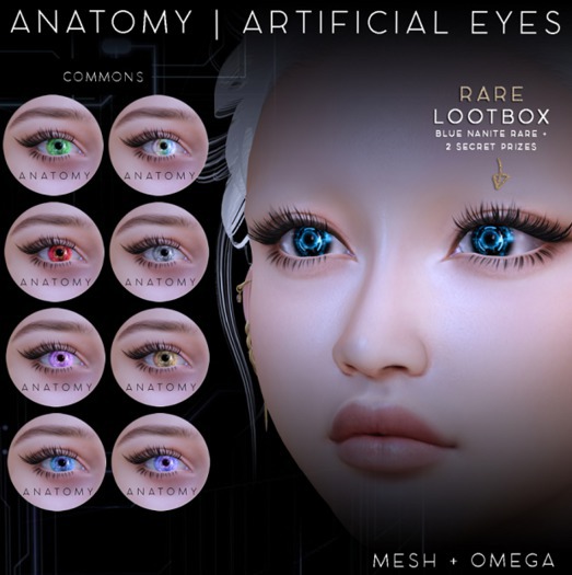 Second Life Marketplace - ANATOMY - ARTIFICIAL EYES - COMMON GOLD