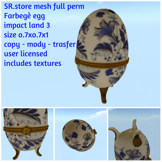 Second Life Marketplace - SR.store mesh full perm Farbege' egg