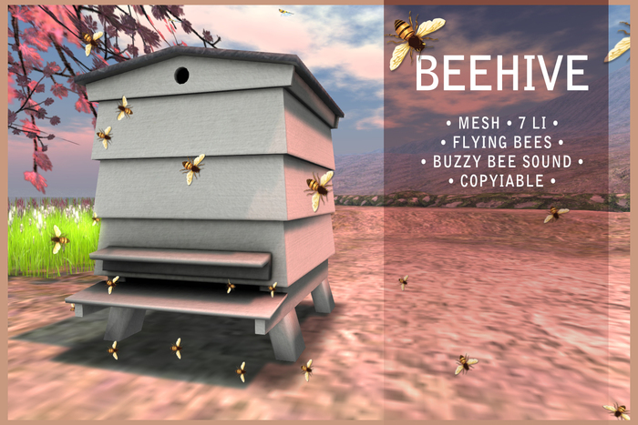 Second Life Marketplace - Bee Hive with flying bees and buzzy bee sounds