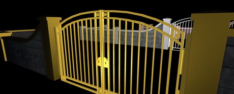 Second Life Marketplace - ~LU~ Dark Sci-Fi Wall & Scripted Gate - Low ...