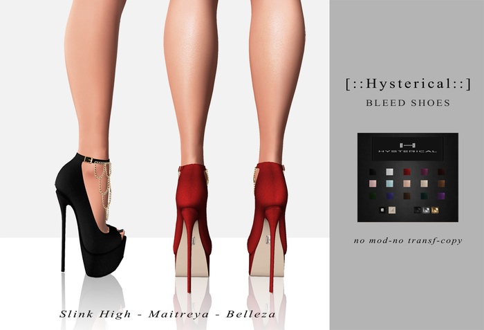 Second Life Marketplace - [::Hysterical::] Bleed Shoes w.Hud