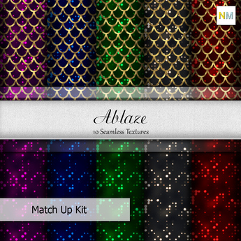 Second Life Marketplace - Ablaze Matchup Kit 10 Seamless Fabric Textures NM
