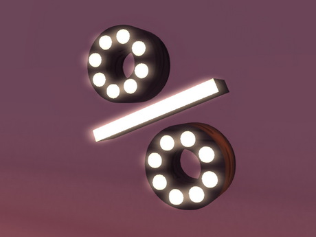 Second Life Marketplace - [Px] "%" Per Cent Illuminated Light Bulbs Sign