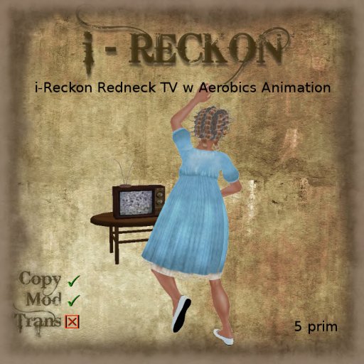 Second Life Marketplace - i-Reckon Redneck TV with aerobics animation