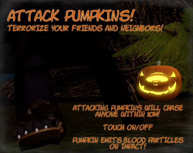 Second Life Marketplace - .:Attack Pumpkins!:. Cyclops Jack O'Lantern