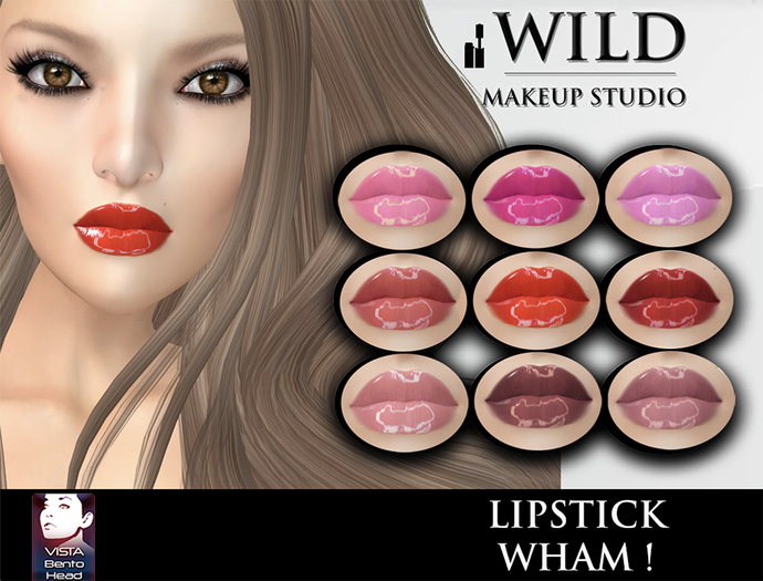 Second Life Marketplace - :::WILD::: Makeup Studio Lipstick Wham! VISTA