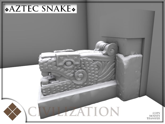 Second Life Marketplace - Aztec snake - 5 LI - 2 Full perm meshes
