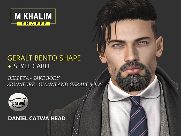 Second Life Marketplace - Geralt Bento Shape for Catwa Head Daniel ...