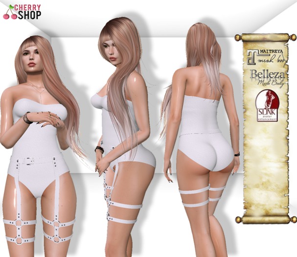Second Life Marketplace Cherry Bodysuit White
